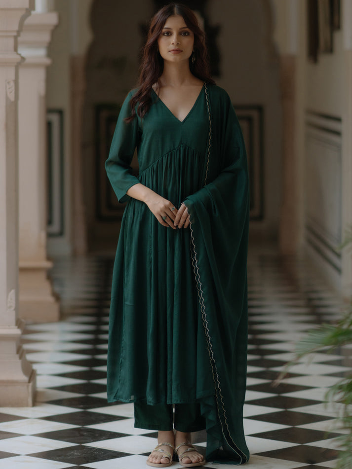 Buy Women's High Slit Kurta Set with Dupatta Online in India | Anayna